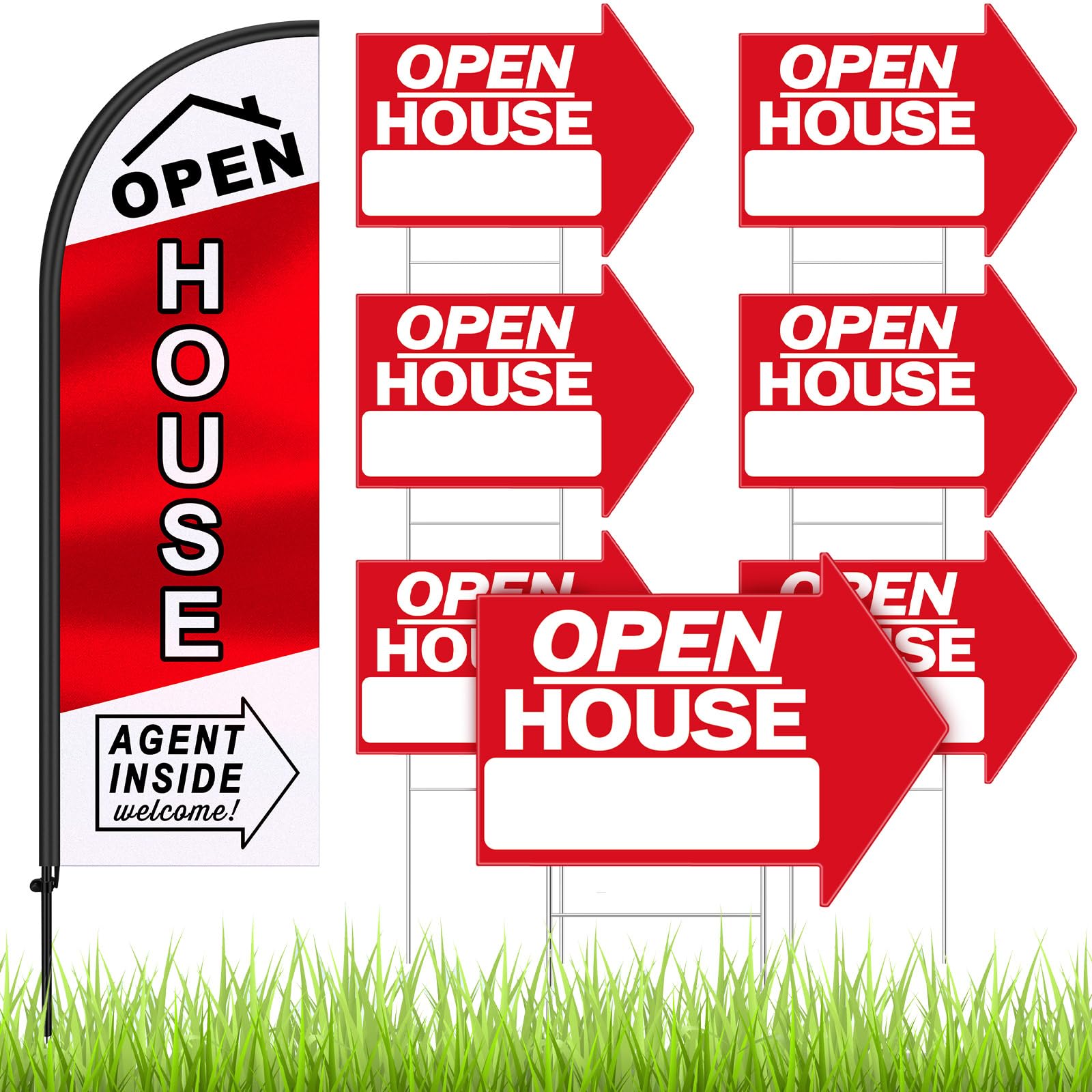 Amazon.com : Juexica 8 Pcs Open House Signs for Real Estate Agents Open ...