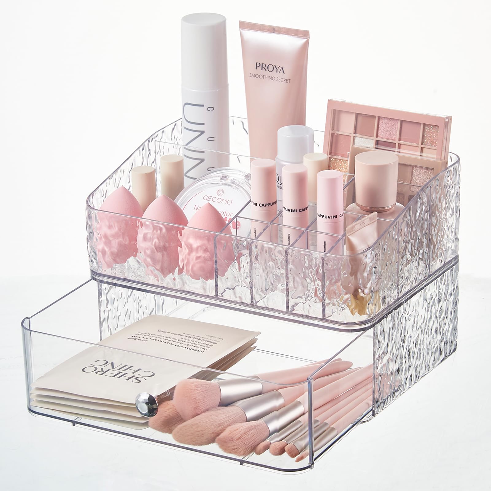 Amazon.com: SUNFICON Makeup Organizer Stackable Cosmetic Holders Tray ...
