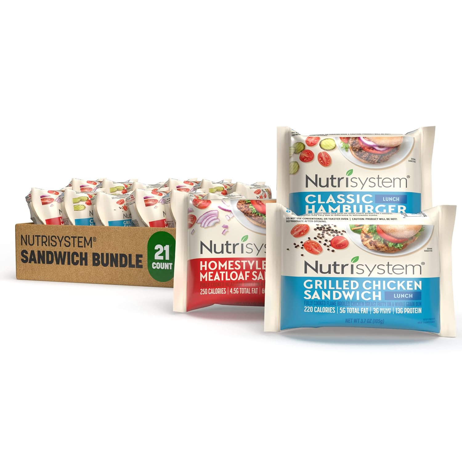 Amazon.com: Nutrisystem FROZEN Sandwich Bundle - Grilled Chicken ...