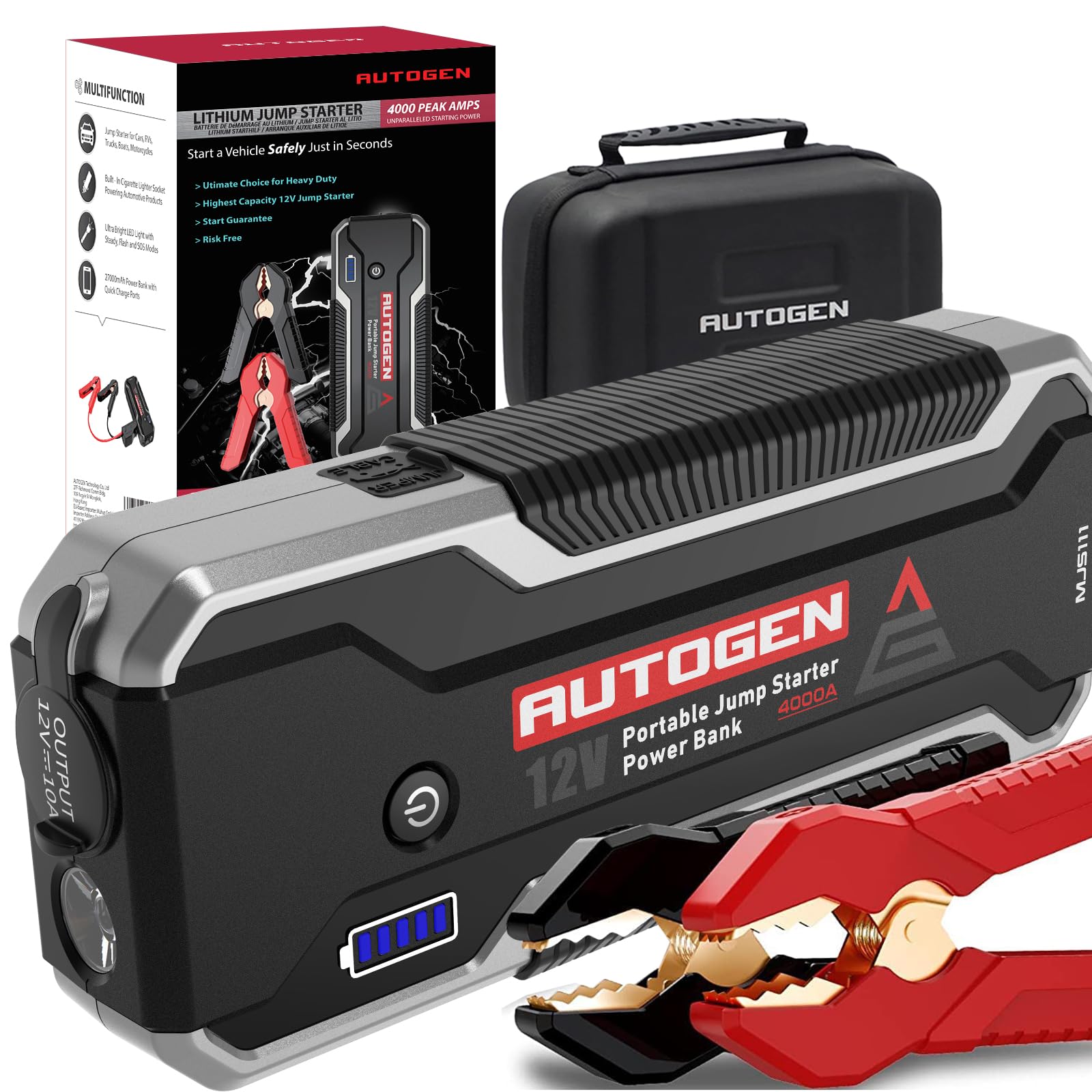 Autogen Car Jump Starter 4000a 27000mah With 12v Socket Portable ...