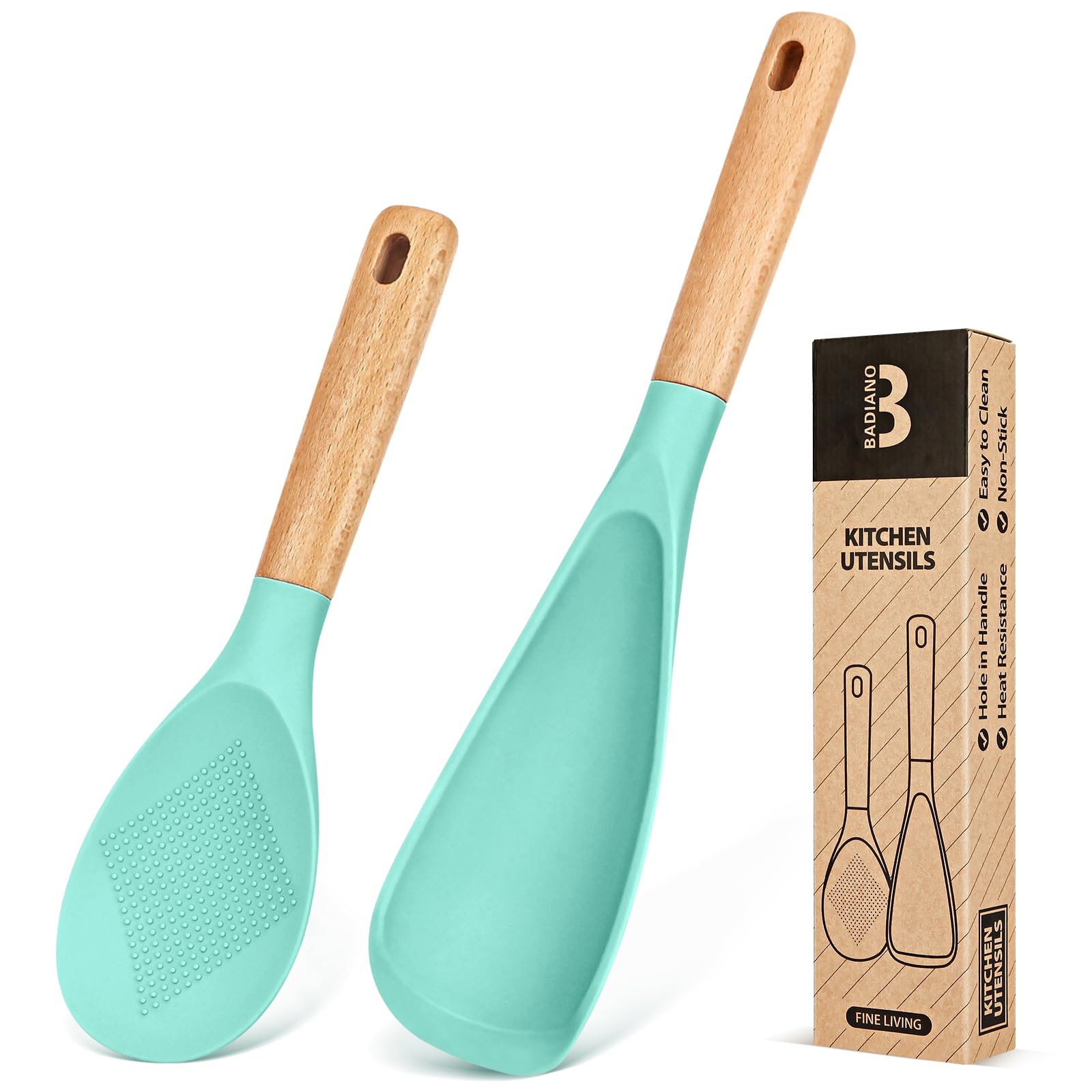 Amazon.com: Cooking Spoon and Rice Scooper for Nonstick Cookwares ...