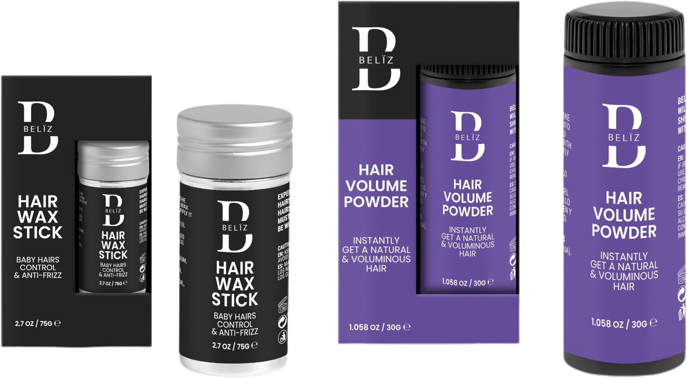 Amazon.com: B BELÏZ Hair Styling Set – Matte Powder, Wax Stick & Pomade ...