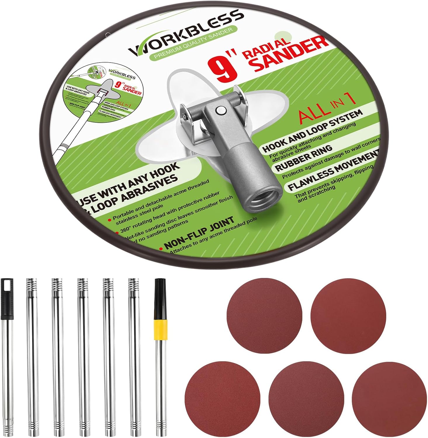 WorkBless Pole Sander for Drywall, 79 Inch Manual Hand Drywall Sander ...