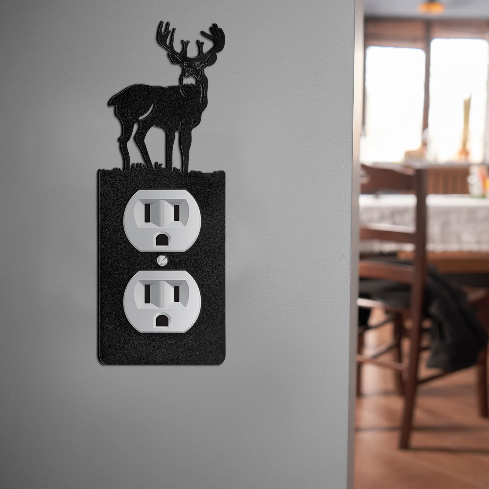 12 Pcs Metal Bear Light Switch Cover Moose Tree Mountain Elk Black ...