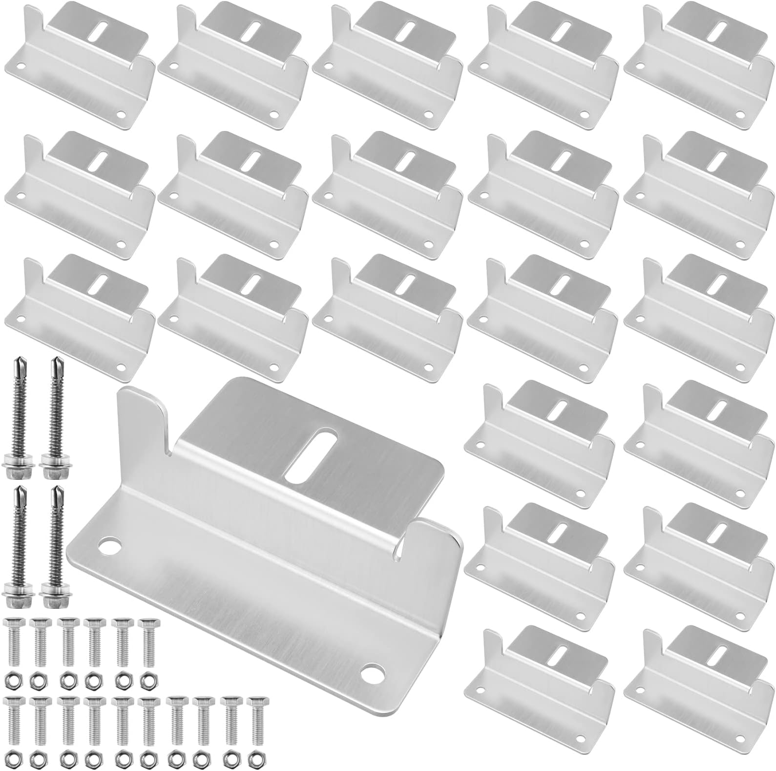 Amazon.com: MUKLEI 24 Units Solar Panel Mounting Brackets, Z Brackets ...