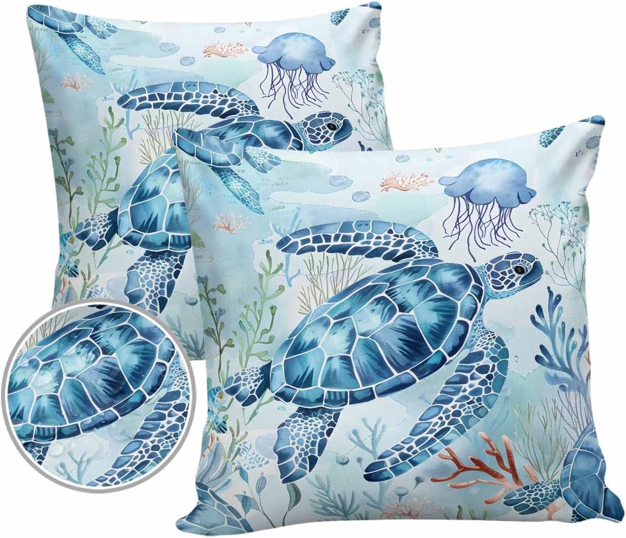 Amazon.com: Sea Turtle Throw Pillow Covers Pack of 2,Summer Nautical ...