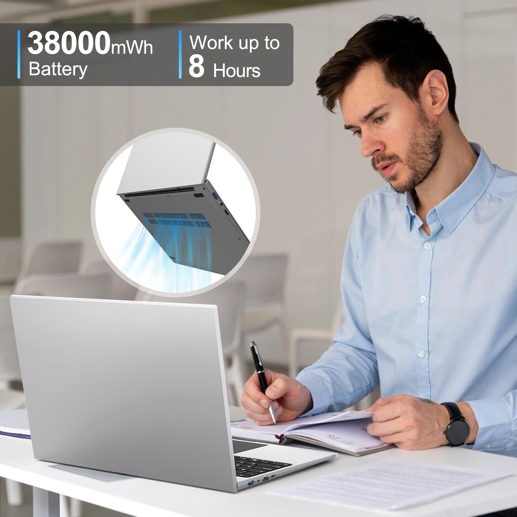 jumper Laptop Computer 16", 16GB RAM 512GB ROM, Laptops with 12th Intel Quad-Core N100 CPU ...