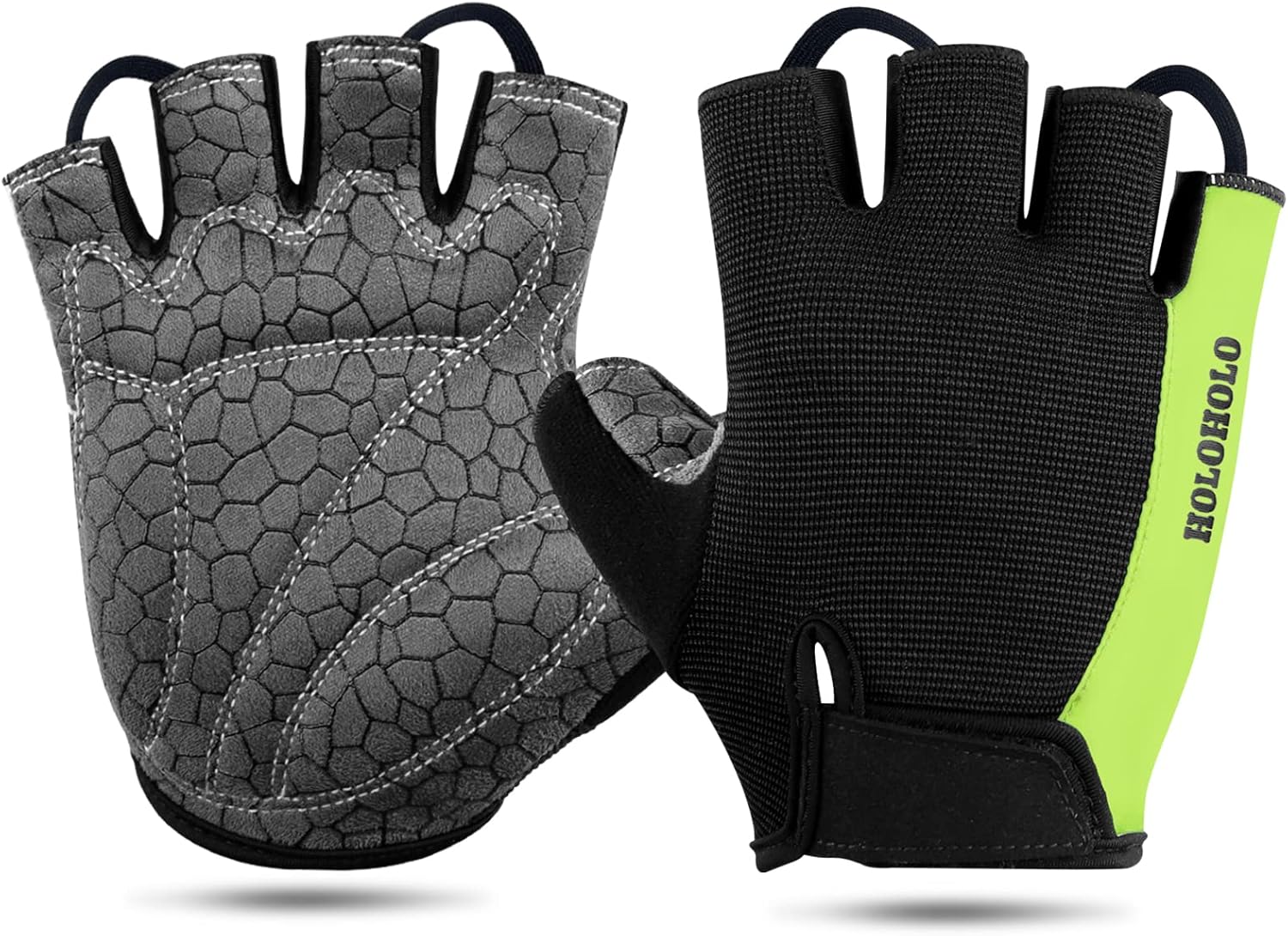 HoloHolo Gants Cyclisme de Vélo Eté Demi Doigt Gant Réfléchissant Gel ...