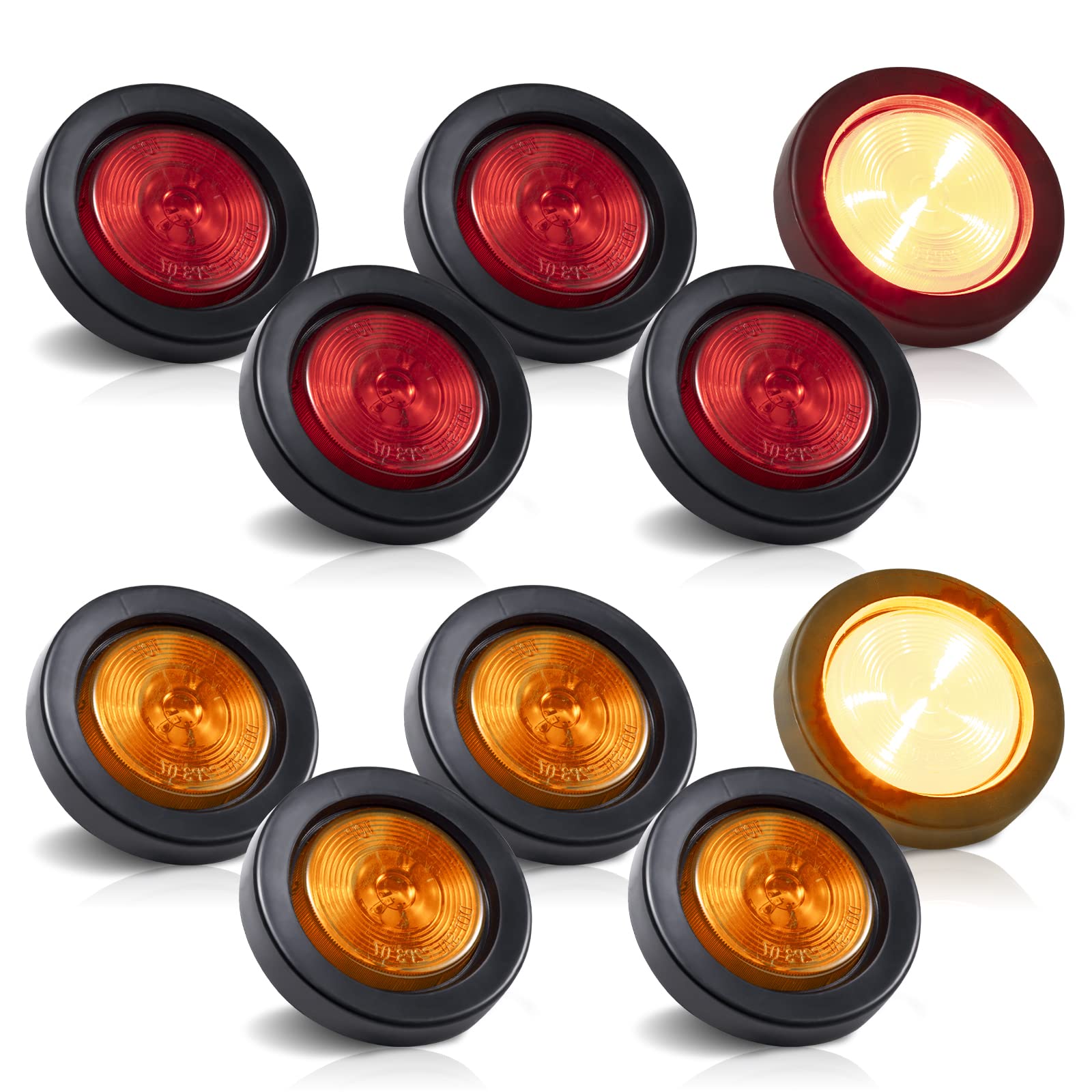 Buy WildAuto 10Pcs 2 Inch Round Led Marker Lights 5LED Trailer LED