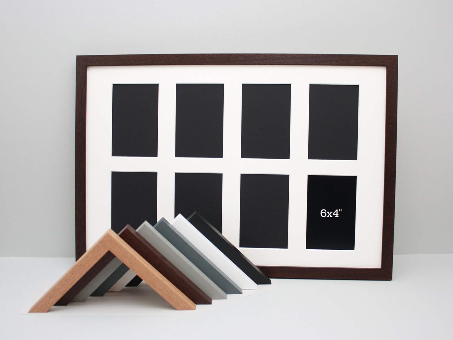 Multi Aperture Photo Frame. Holds Eight 6x4" photos. 40x60cm. Wooden ...