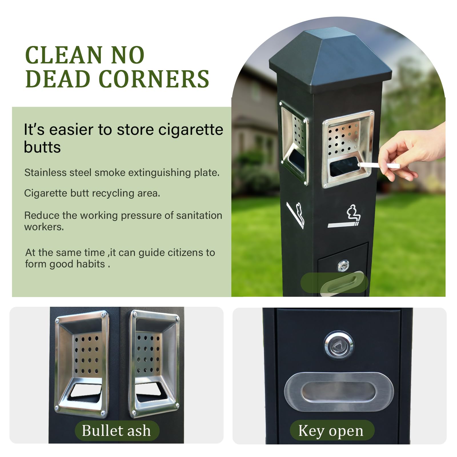 Snapklik.com : Commercial Cigarette Butt Disposal Outdoor, Standing ...
