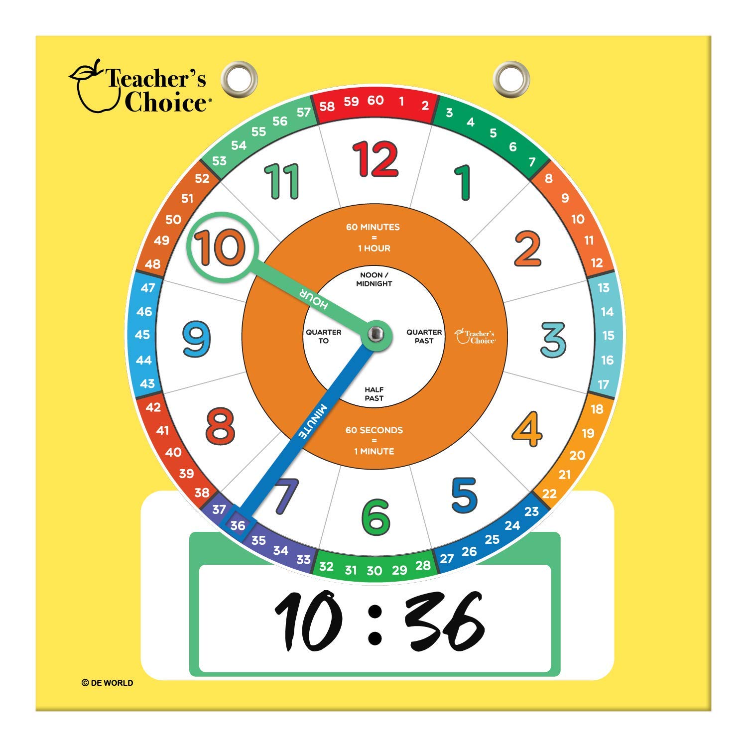 Teacher's Choice Dry Erase Educational Teaching Clock | Large ...