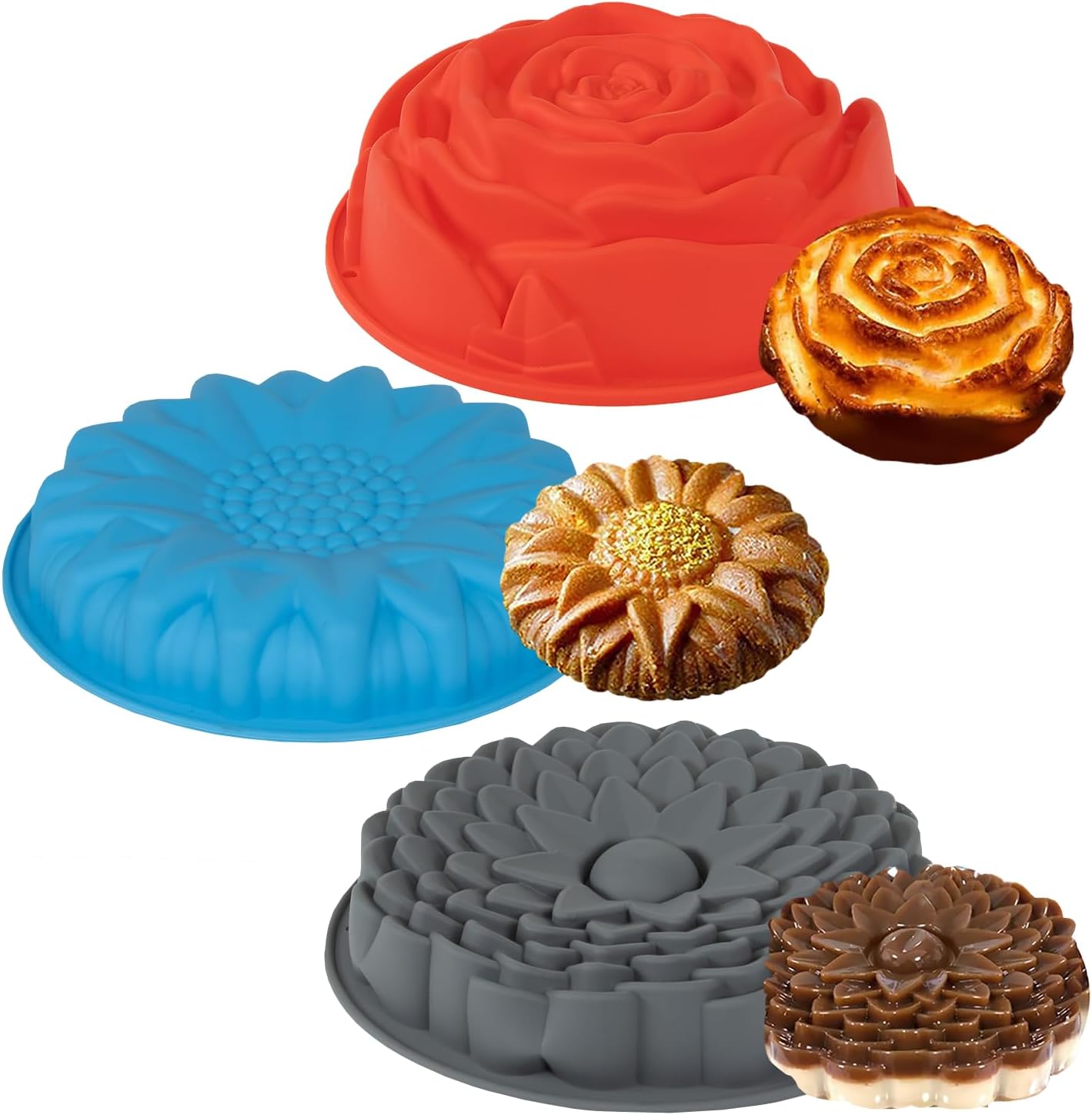 Amazon.com: Minmallife - Silicone Flower Molds - Flower Silicone Mold ...