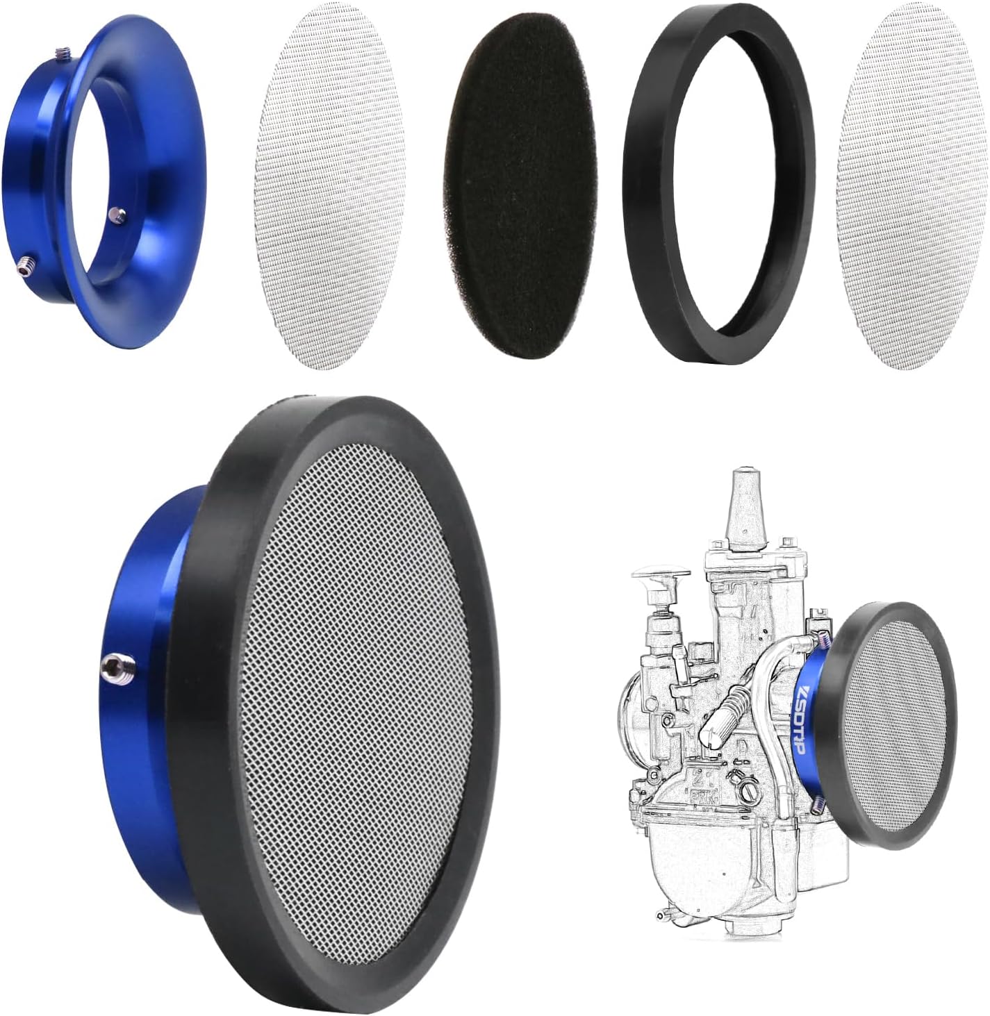 Amazon.com: Carburetor Carb Velocity Stack Air Filter Cleaner Modified ...