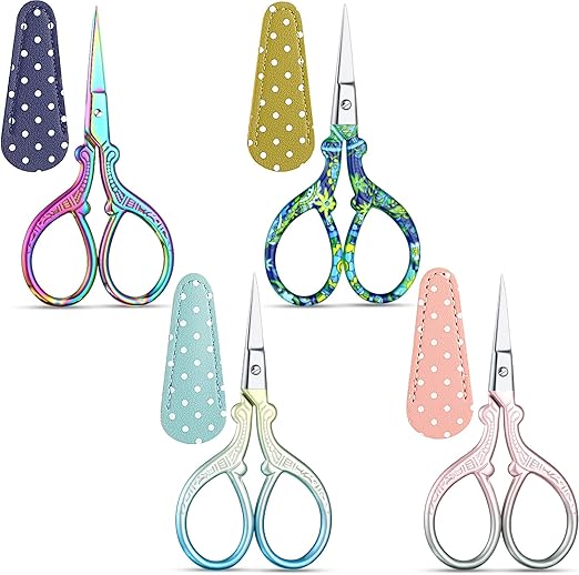 Amazon.com: Honoson 4 Pcs Sewing Embroidery Scissors with 4 Pcs ...