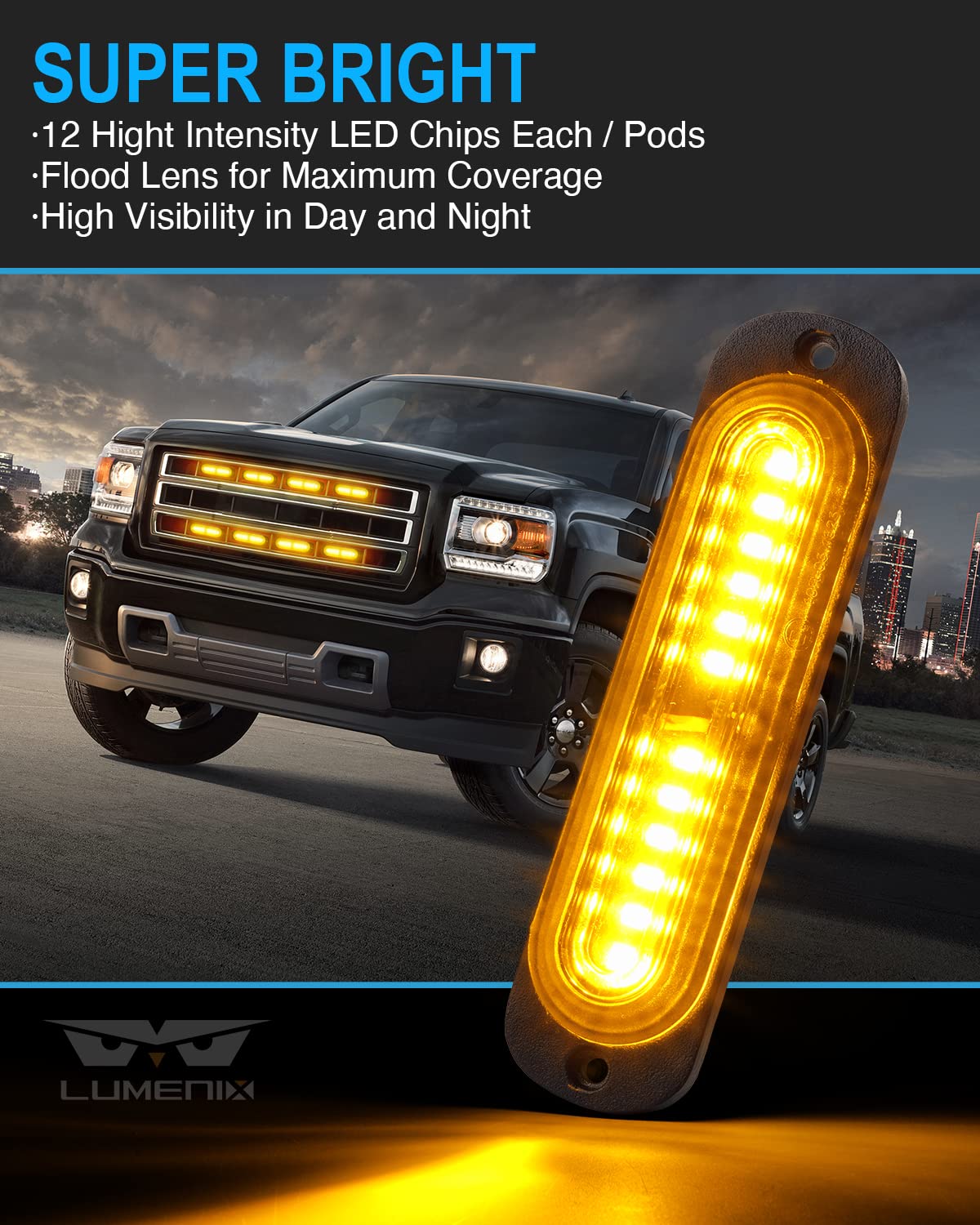 Snapklik.com : White Red LED Surface Mount Strobe Lights Kit w/Control ...