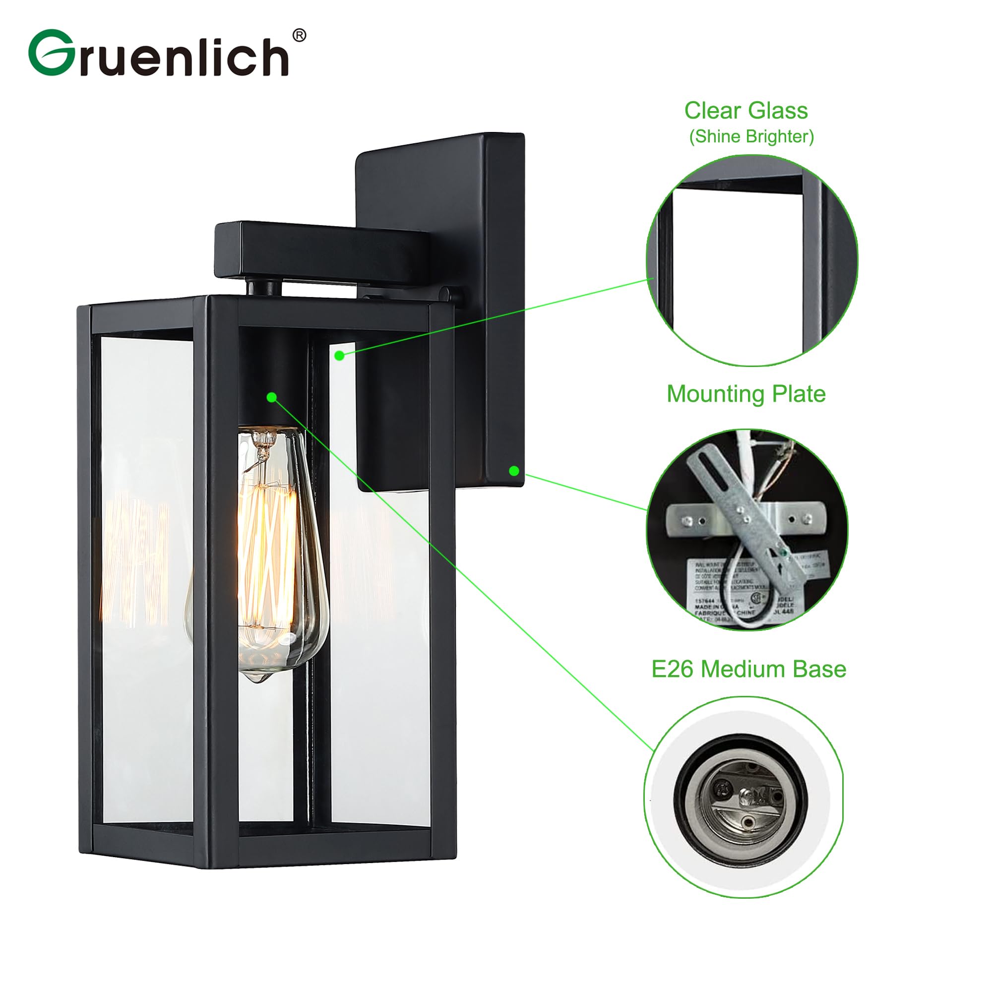 Snapklik.com : GRUENLICH Outdoor Wall Lantern, Wall Sconce As Porch ...