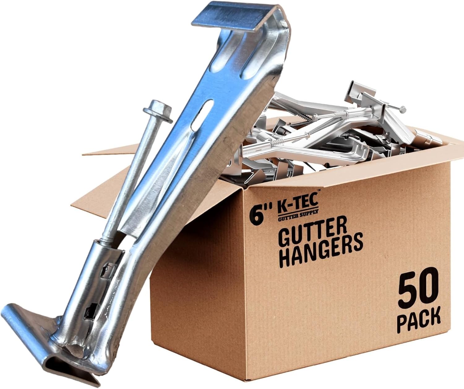 (50 Pack) 6 Inch Gutter Hangers Heavy Duty Hidden Rain Gutter Bracket ...