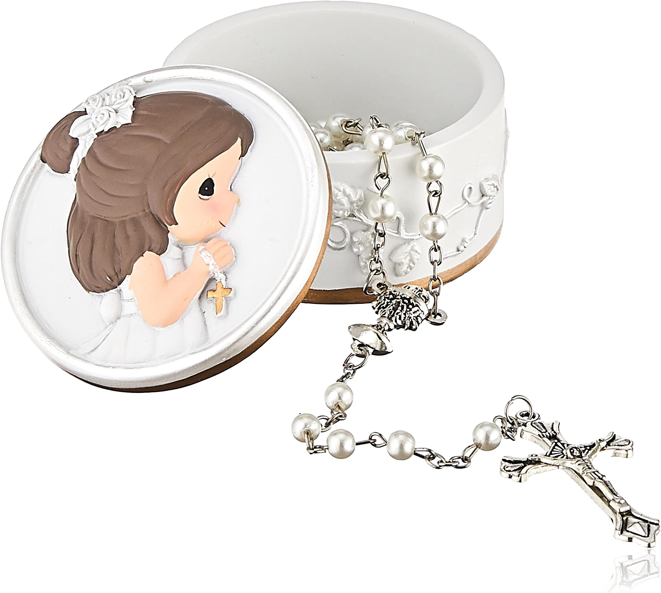 Amazon.com: Precious Moments Little Boy Communion Box with Rosary ...