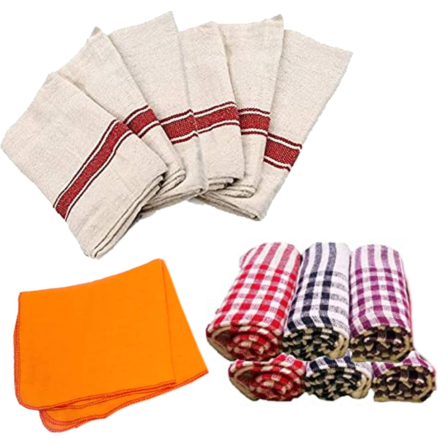 Set of 6 Each- Orange Duster/Floor Duster/pocha/mop/Kitchen Duster Wet ...