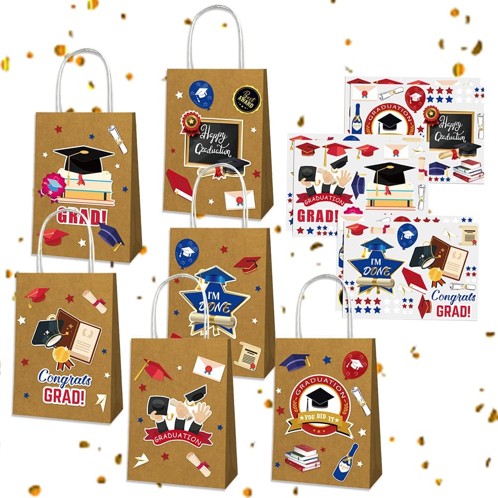 Amazon.com: Estivaux 12 Pieces Graduation Gift Bags with Stickers Class ...
