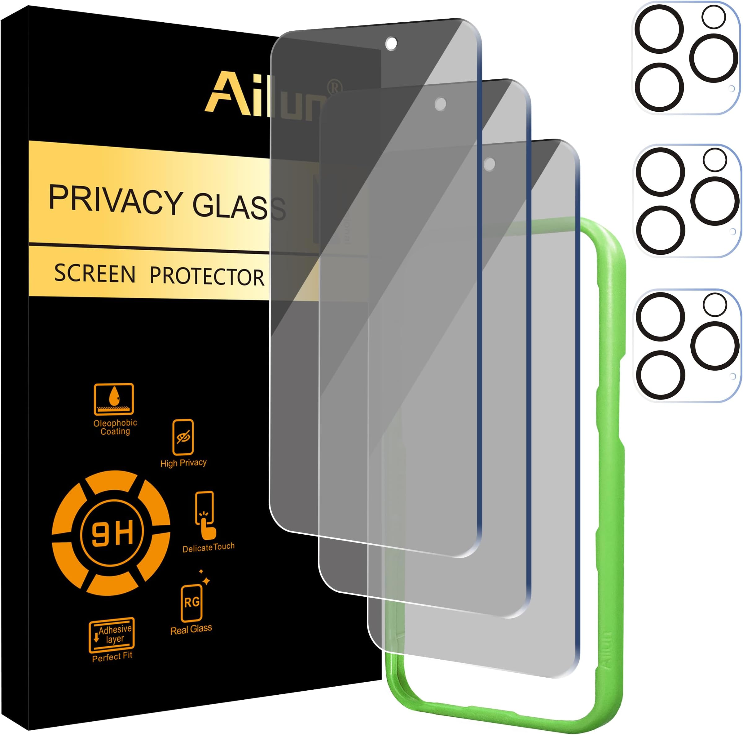 Amazon.com: Ailun 3Pack Privacy Screen Protector for iPhone 16 Pro [6.3 ...