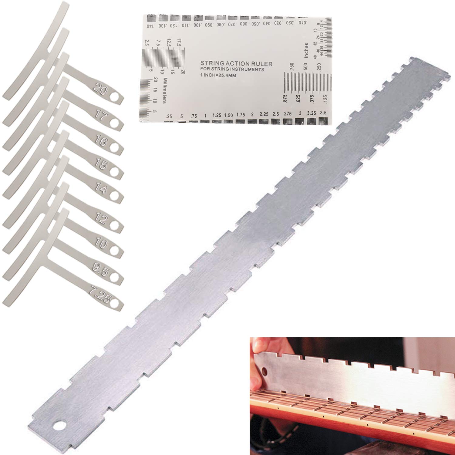 Buy Toolly Guitar Notched Straight Edge Luthier Tools String Action ...