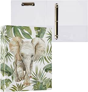 Amazon.com : 3 Ring Binder, Elephant Tropical Leaves File Folder Holds ...