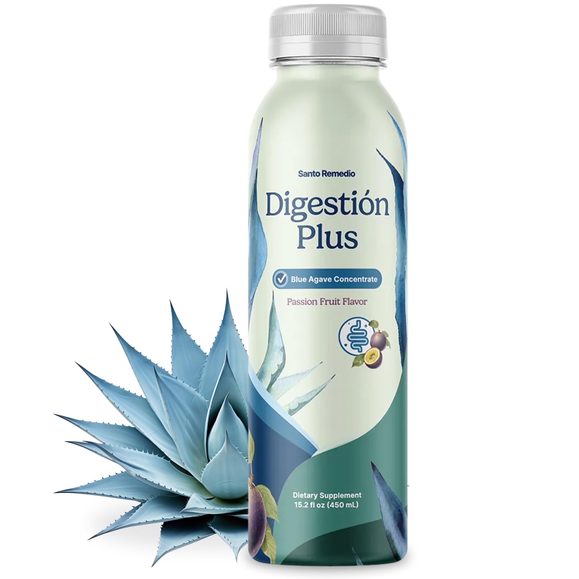 Santo Remedio Digestion Plus, Bebida Concentrada de Blue Agave, 30 ...