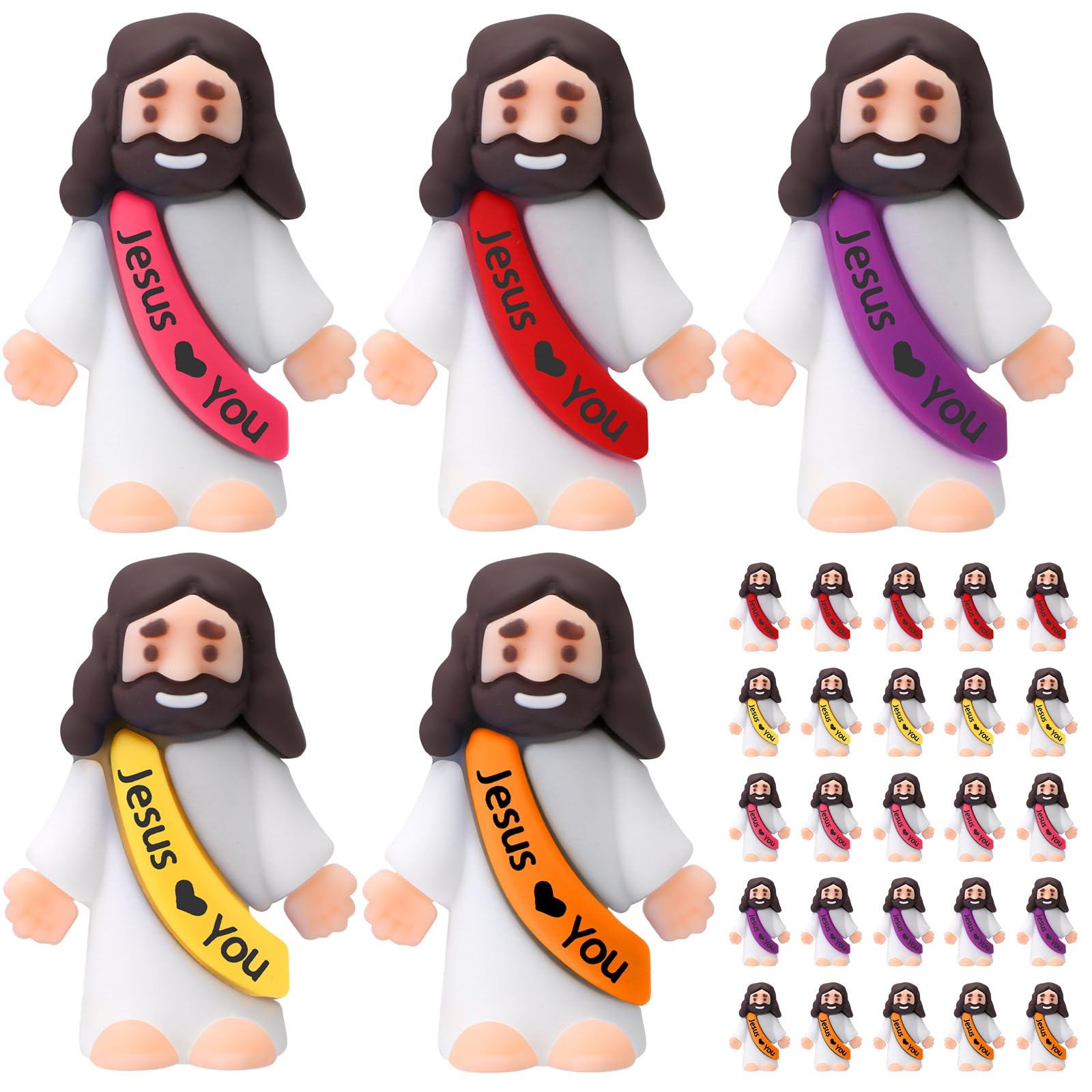 Amazon.com: Bememo 25 Pcs Little Jesus Figures Original Design Jesus ...