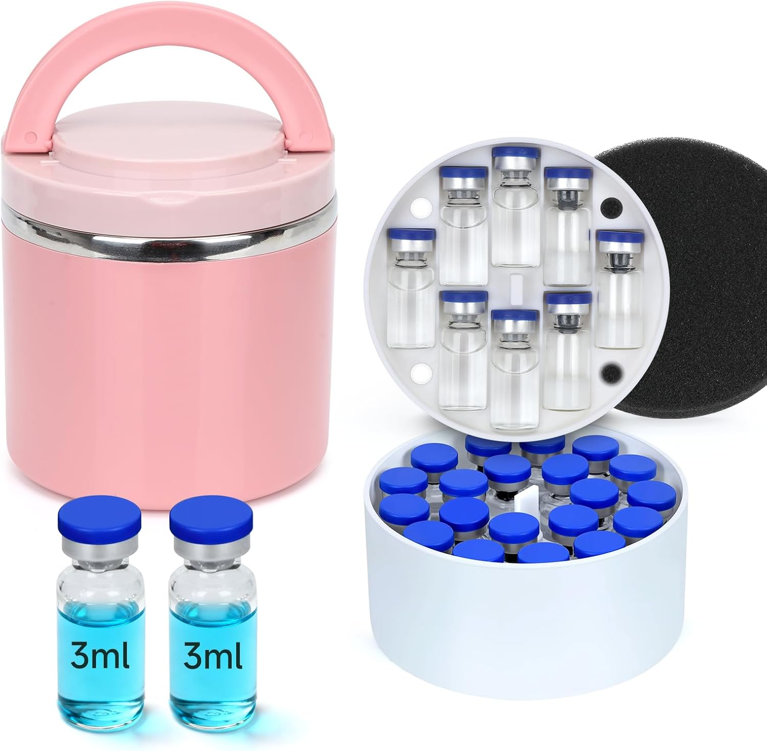 Amazon.com: 3ml Peptide Case for Fridge Vial Inserts with 22oz Food Jar ...