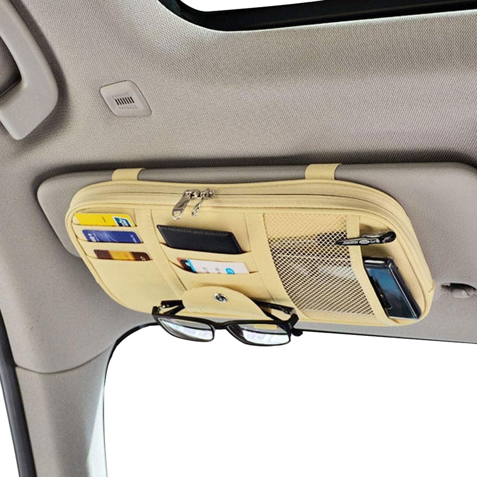Amazon.com: Kartisen Car Sun Visor Organizer, Auto Interior Accessories ...