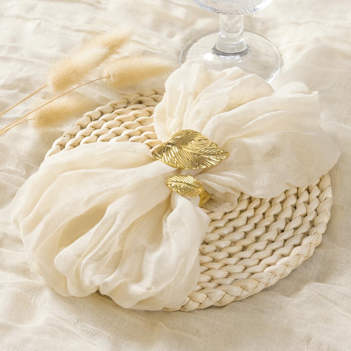 Amazon.com: Socomi Beige Cheesecloth Napkins Easter Spring Napkins Set ...