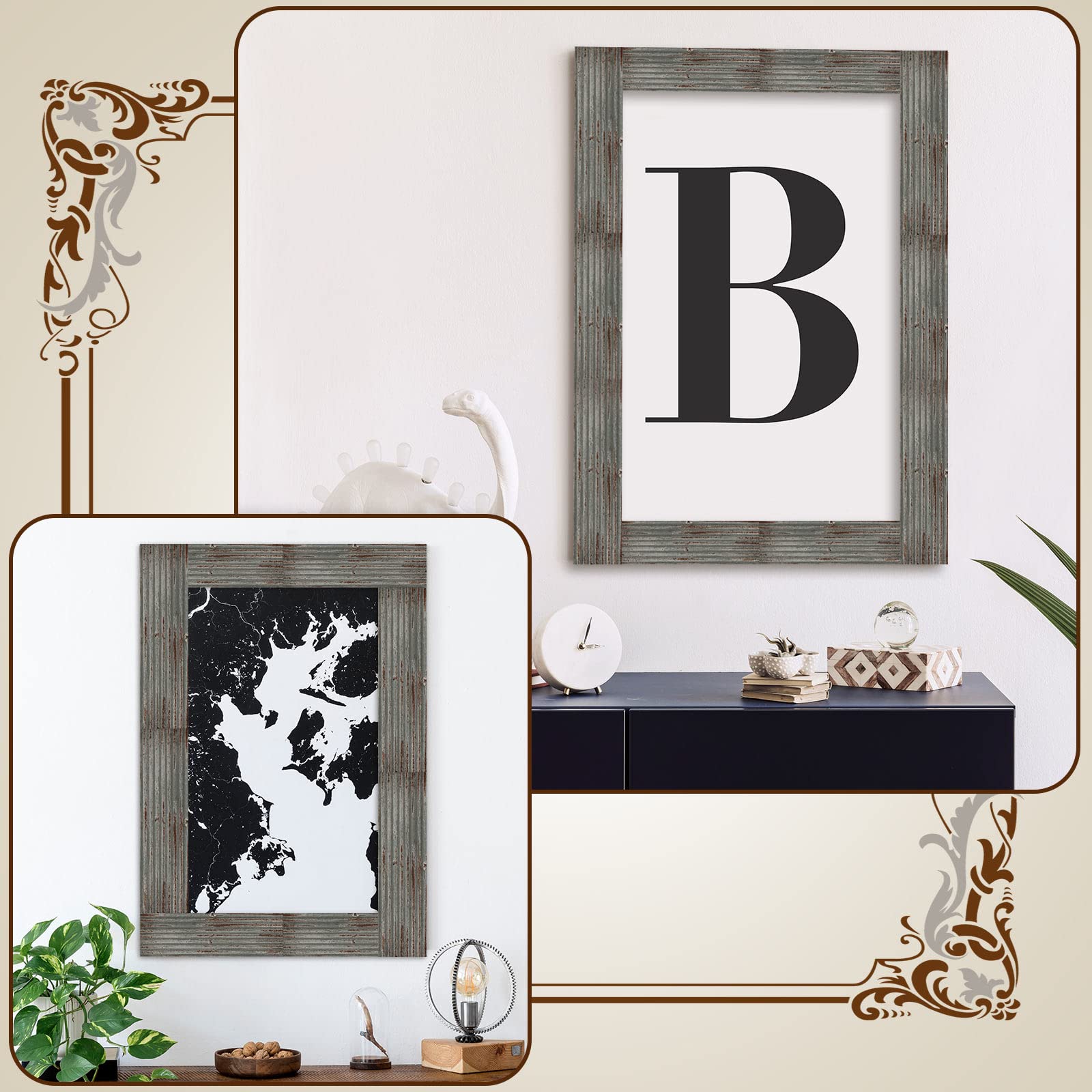 Snapklik.com : Corrugated Metal Bulletin Board Border Farmhouse Border ...