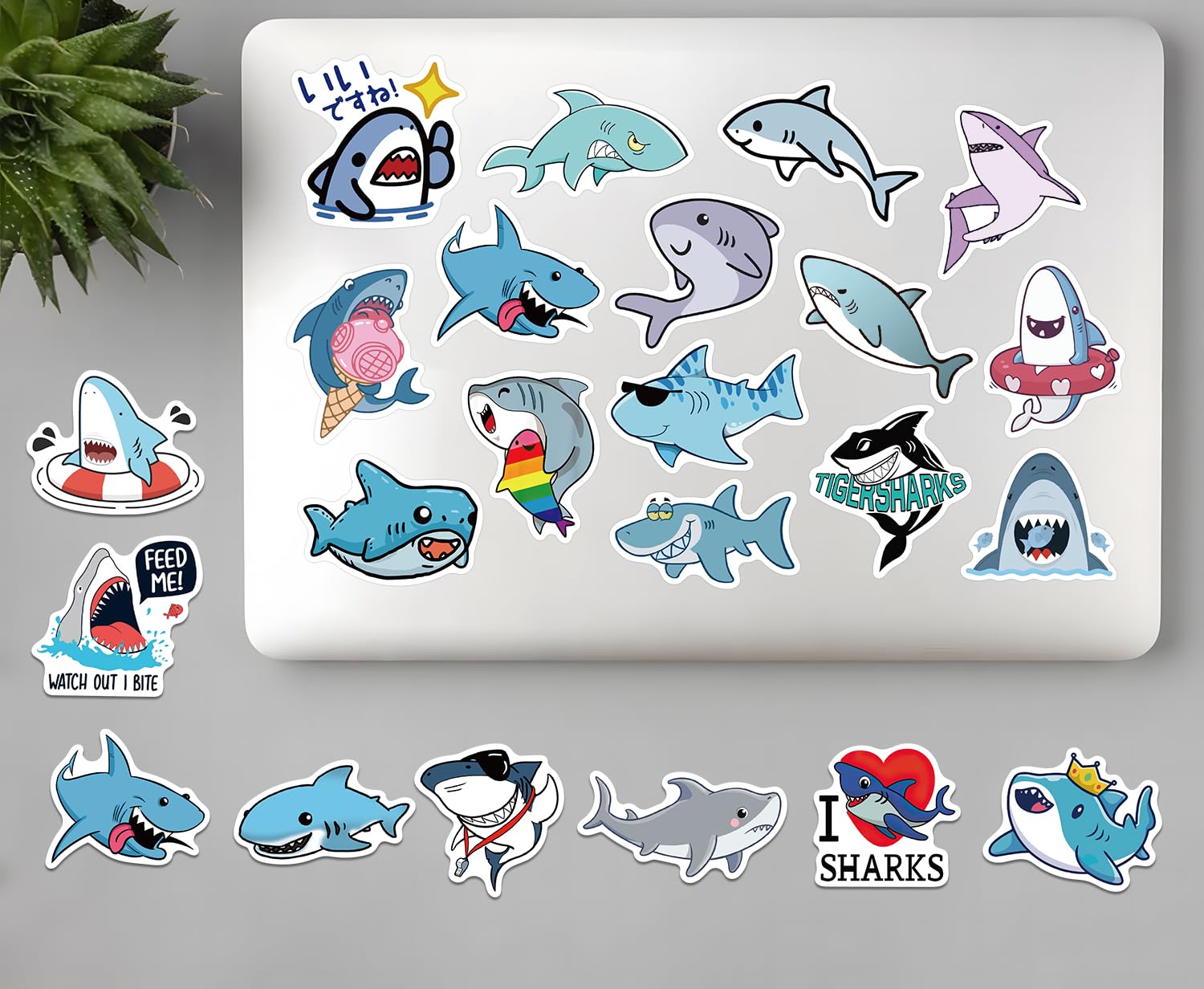 Snapklik.com : 200Pcs Shark Stickers For Kids Adults, Waterproof Shark ...
