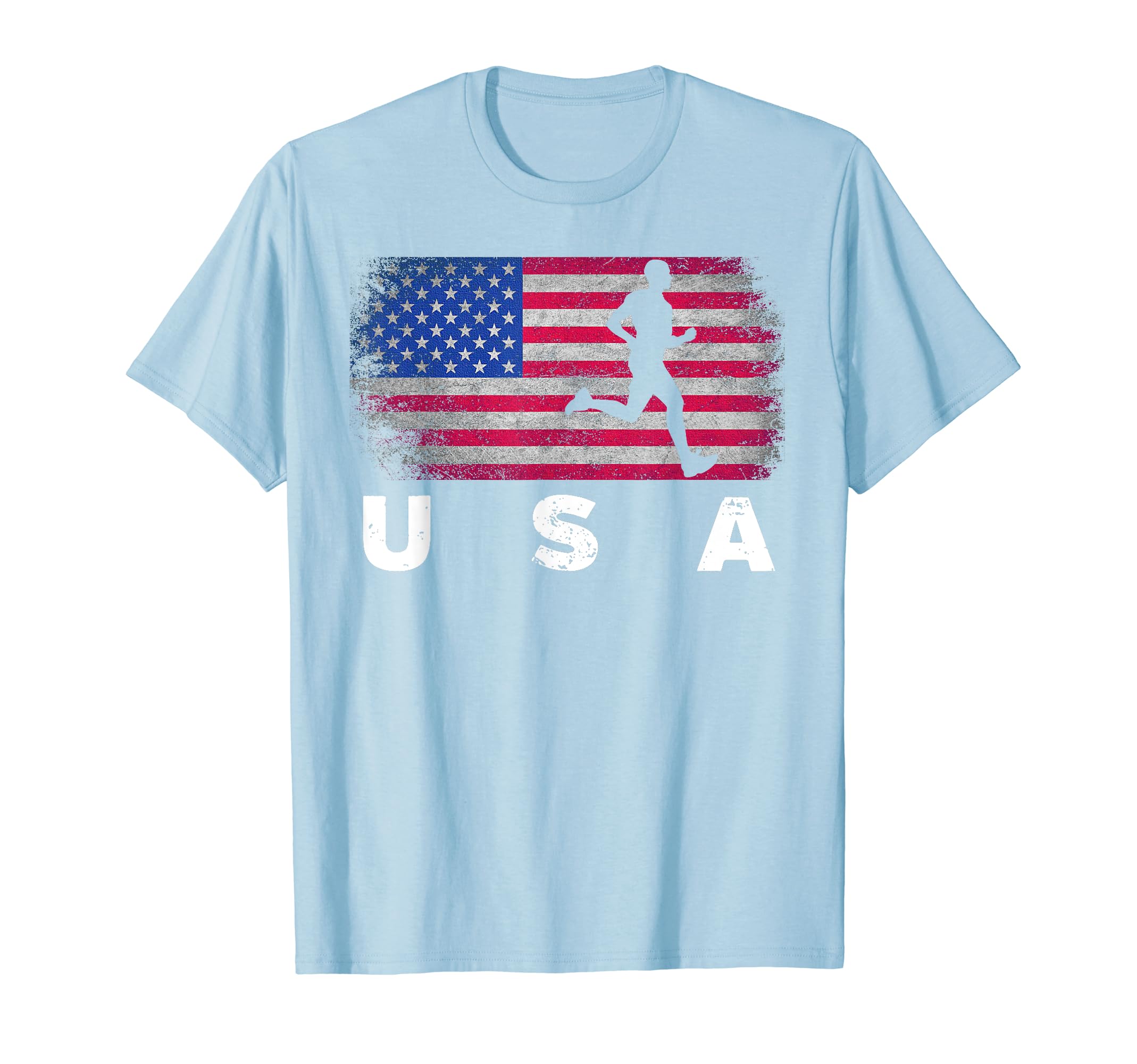 Amazon.com: American Flag Track & Field - Cute Field Running Shirt Gift ...