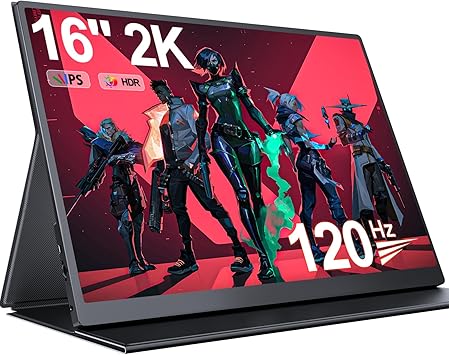 Amazon.com: UPERFECT 2K 120Hz Portable Gaming Monitor, 16" 2560x1440 ...