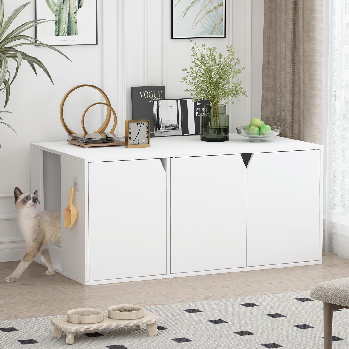 Lovinouse Cat Litter Box Enclosure Furniture, Stackable Washroom Bench ...