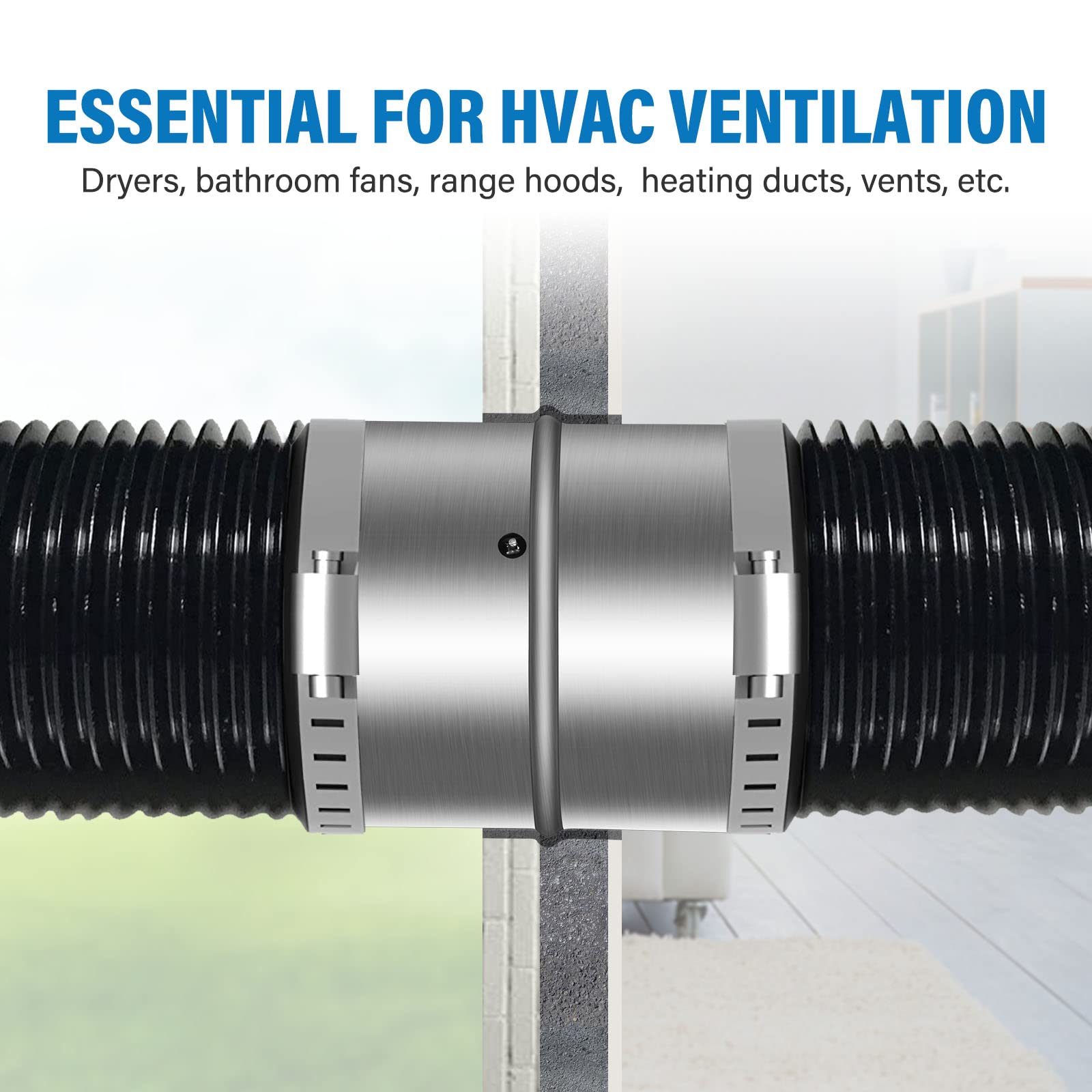Vent Blocker 8 Inch Backdraft Damper Duct, Professional One-Way Airflow ...
