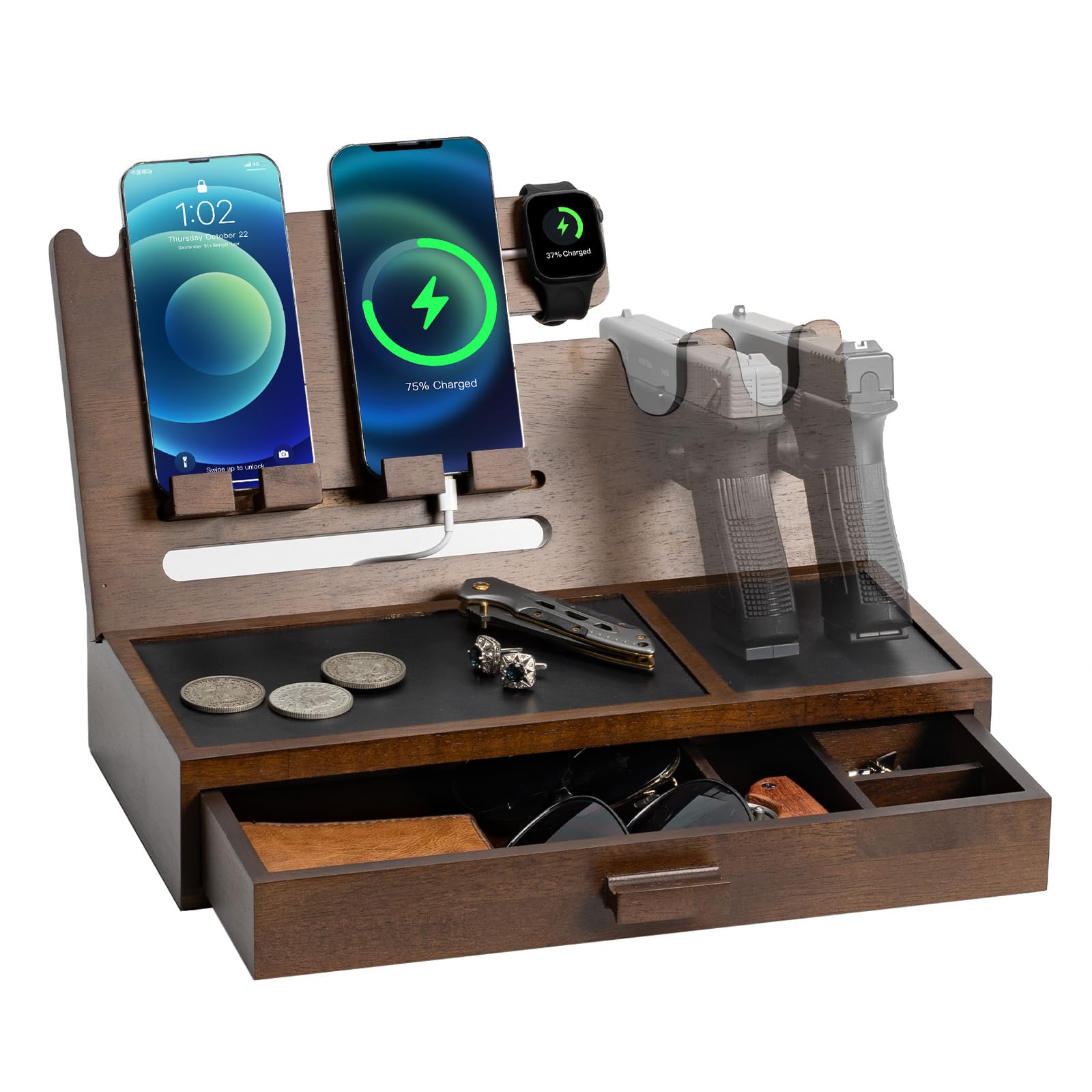 Snapklik.com : Phone Docking Station As Gifts For Men, Wood Pistol Rack ...