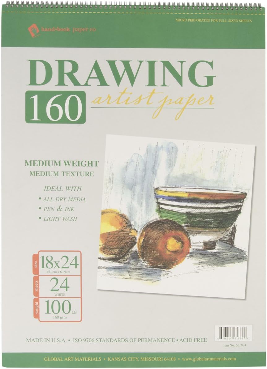 Amazon.com: Speedball Art Products Artist Drawing Paper Pad, 24" x 18 ...