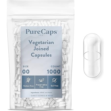 Amazon.com: PureCaps USA - Size 0 Empty Clear Vegetarian and Vegan Pill ...