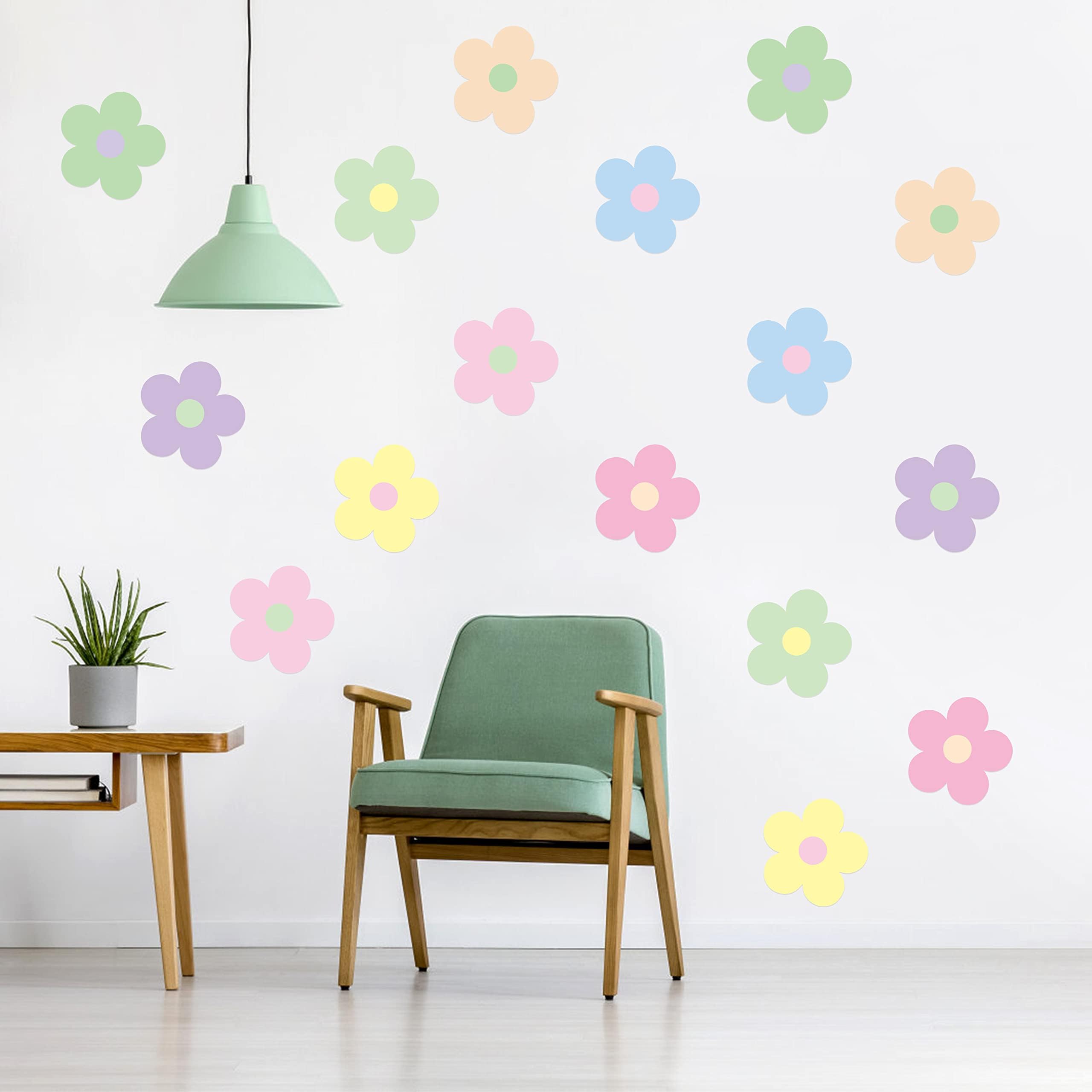 Amazon.com: 12 Sheets Daisy Wall Decals Boho Flower Wall Stickers Cute ...