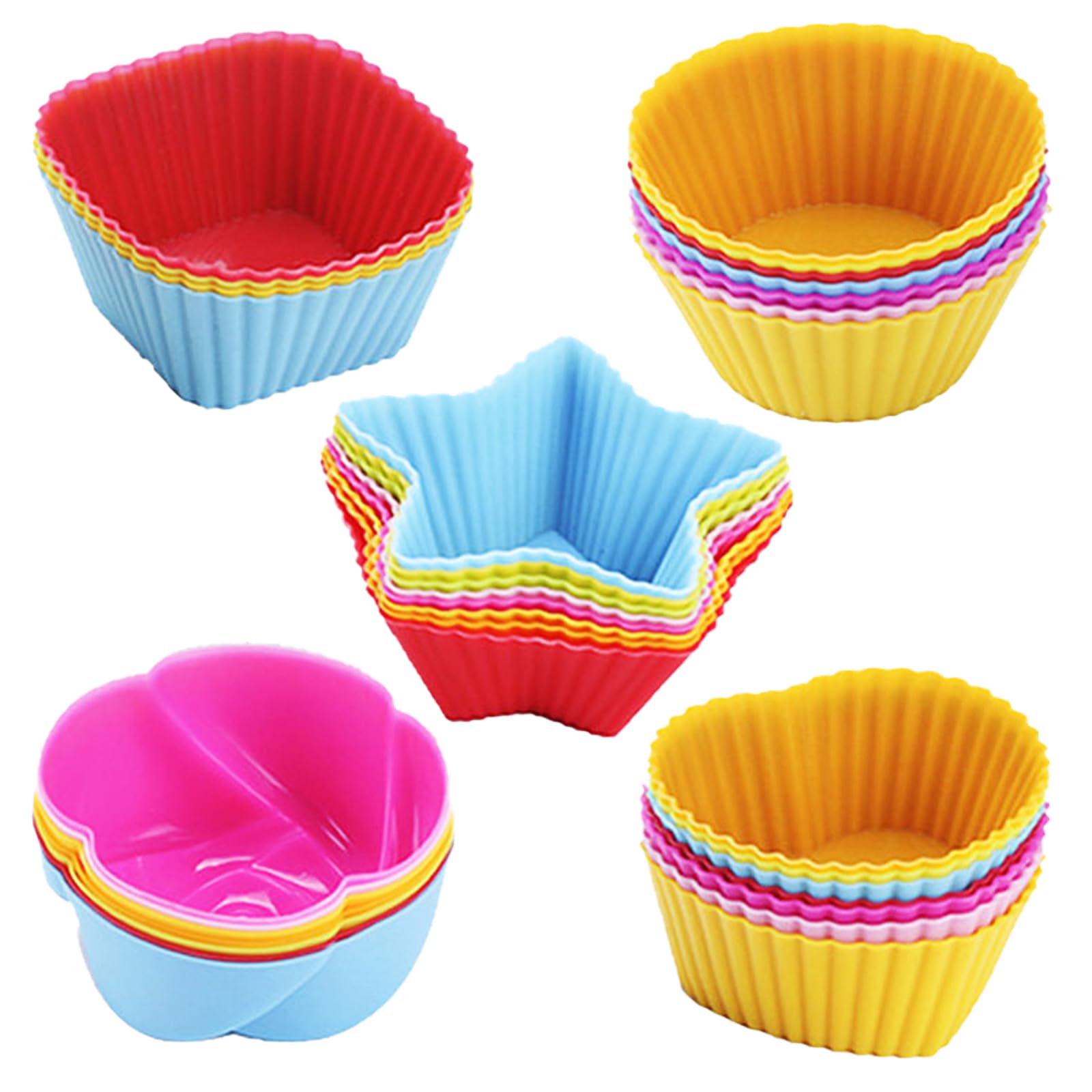 Amazon.com: Reusable Silicone Cupcake Baking Cups 12 Pack, 2.75 inch ...