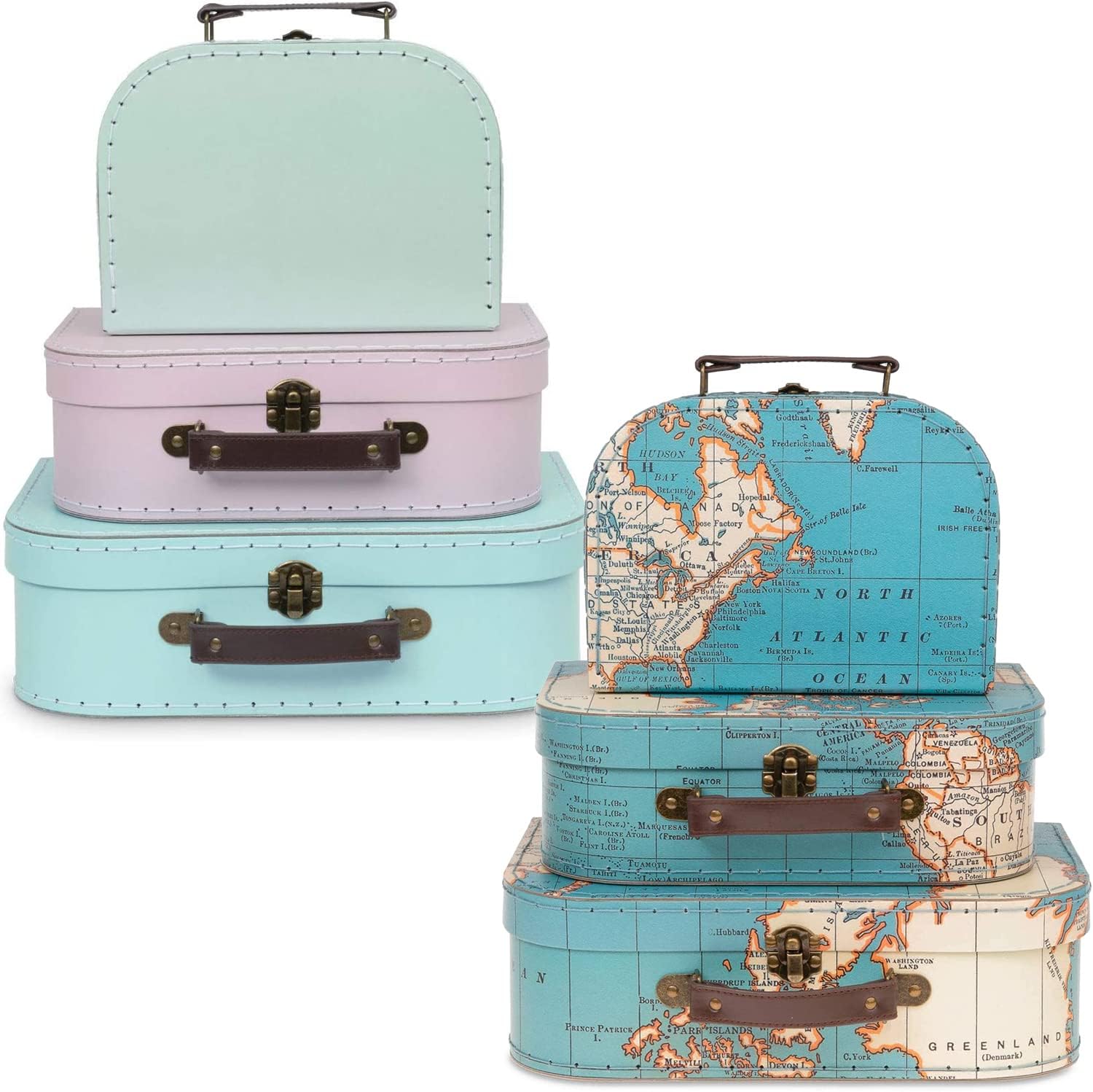 Amazon.com: Jewelkeeper Paperboard Suitcases, Set of 3 – Nesting ...