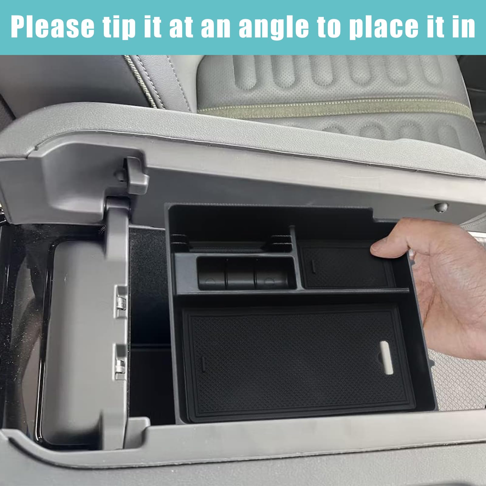 Rivian R1T & Rivian R1S Armrest Storage Box and Cup Holder Lower Center ...