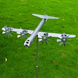 Amazon.com : Metal Airplane Weathervane | Airplane Wind Spinner ...
