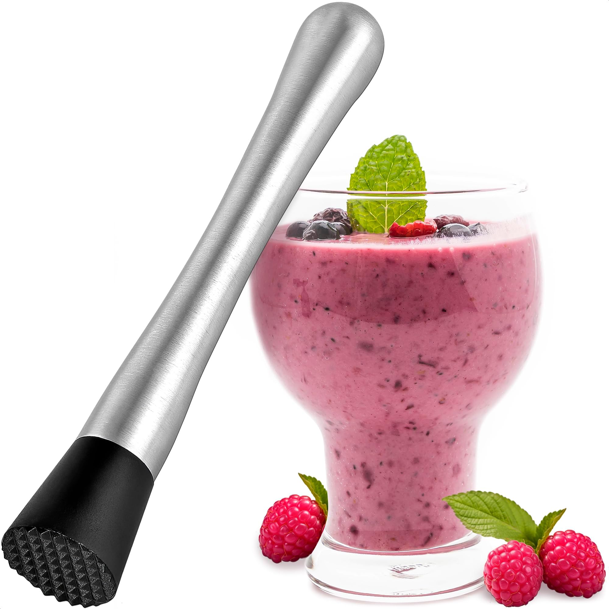 Amazon.com: Hiware 10 Inch Stainless Steel Cocktail Muddler and Mixing ...