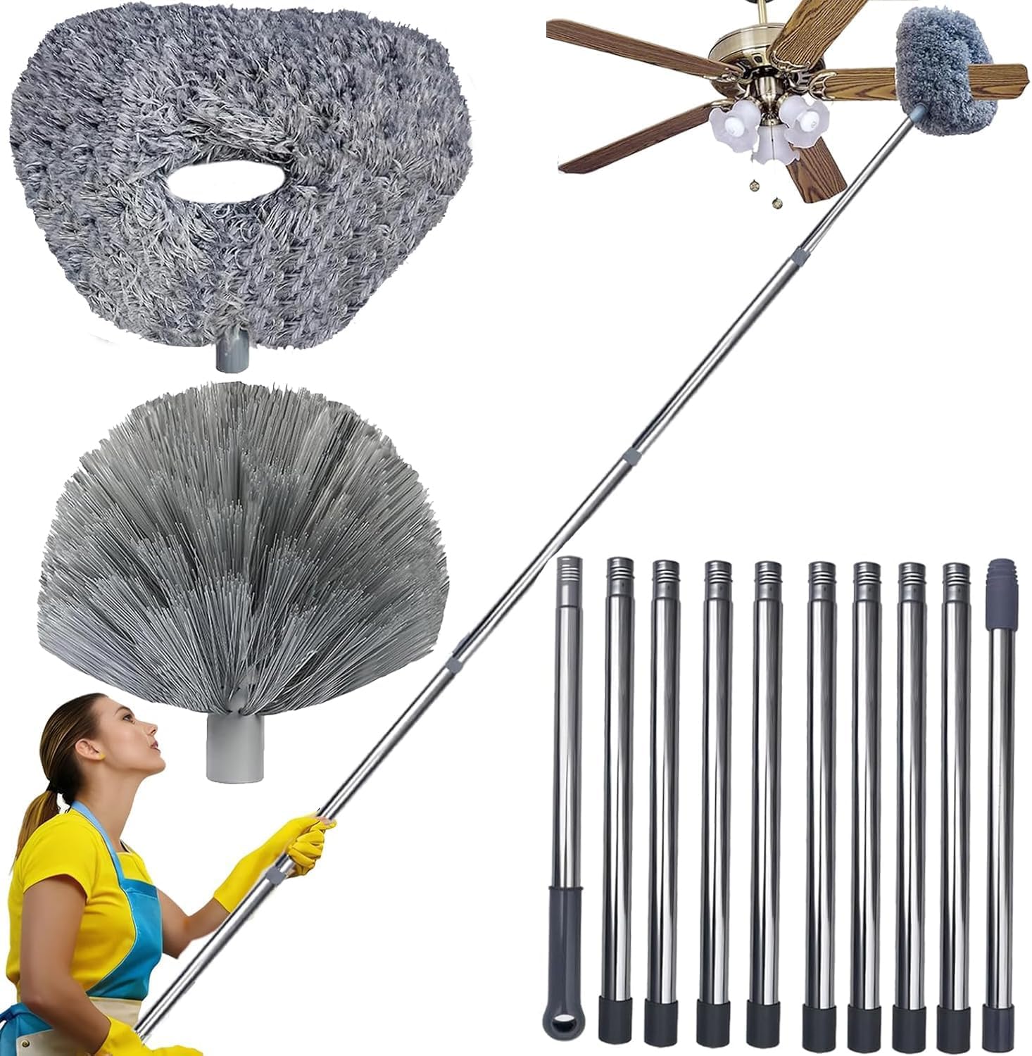 Amazon.com: 20+ Feet High Reach Feather Dusting Kit, Cobweb Duster ...