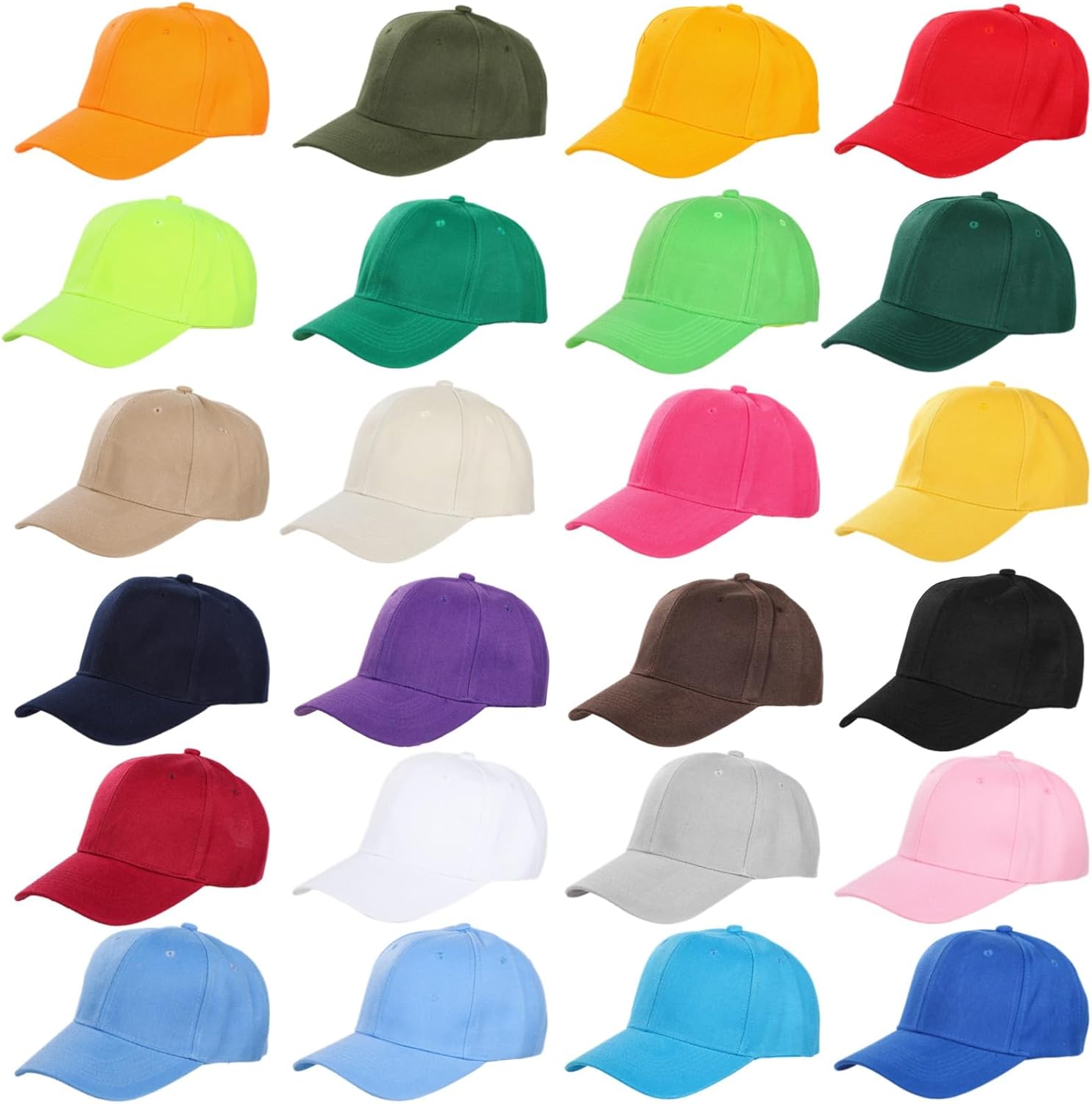 Bulk Baseball Caps 24 Pack - Blank Trucker Hat, Basecaps with ...